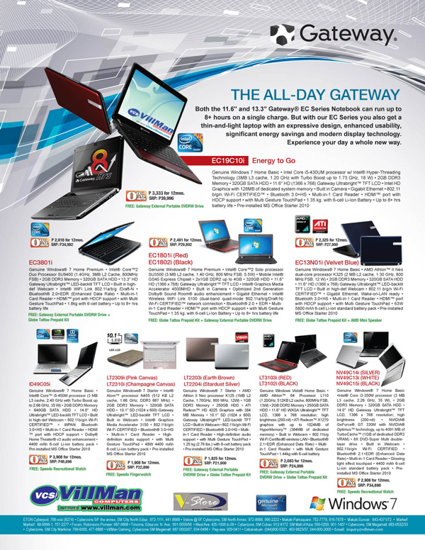 THE ALL-DAY GATEWAY NOTEBOOKS - Energy to Go | VillMan Computers
